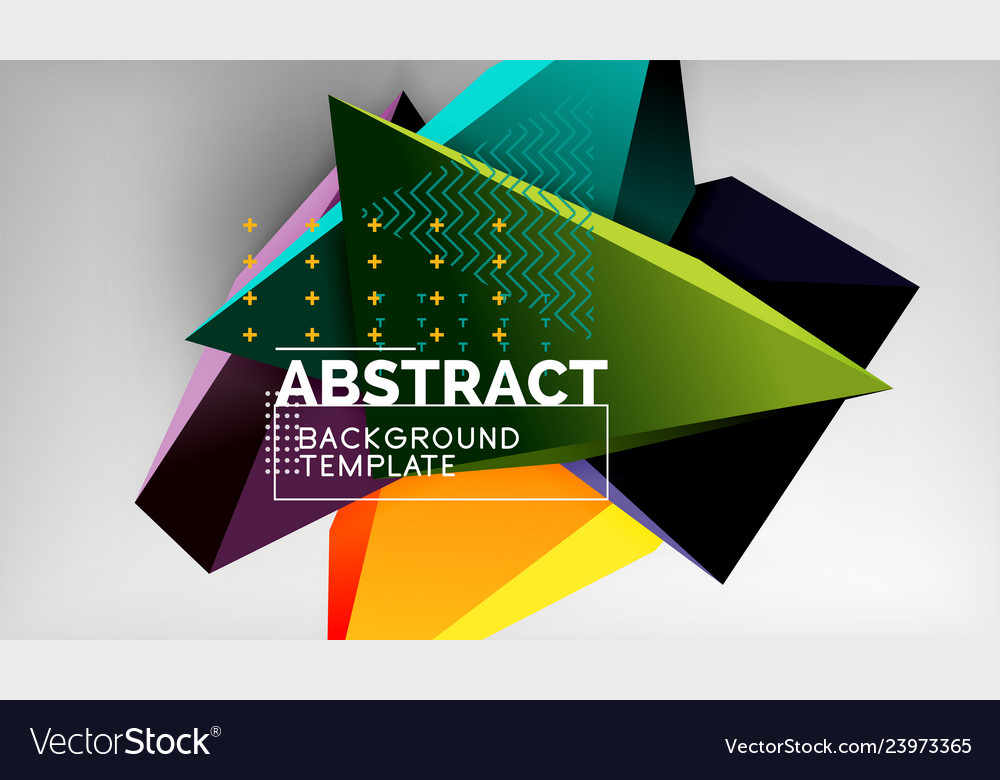 Abstract color triangles geometric background Vector Image