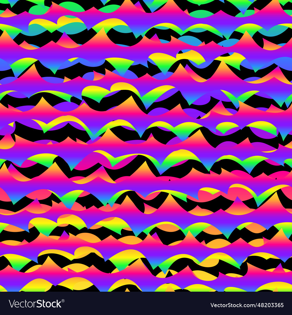 Abstract spectrum waves seamless pattern Vector Image