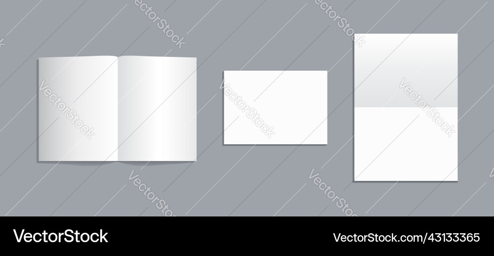 Blank brochure mockup of empty brochure with fold Vector Image