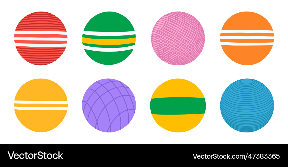 Colorful croquet balls set Royalty Free Vector Image