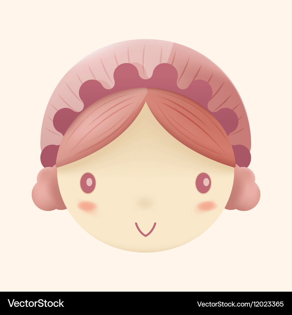 Doll cute head cartoon design Royalty Free Vector Image