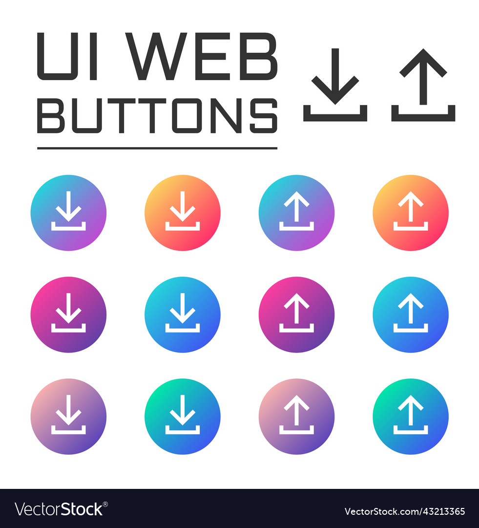 Download upload arrow ui web button Royalty Free Vector