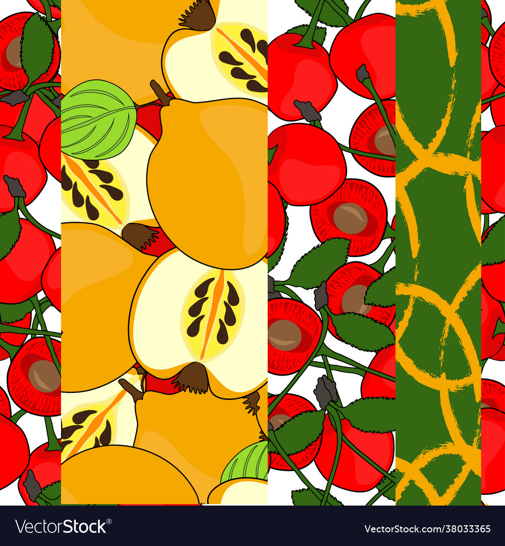 Fruit seamless pattern Royalty Free Vector Image