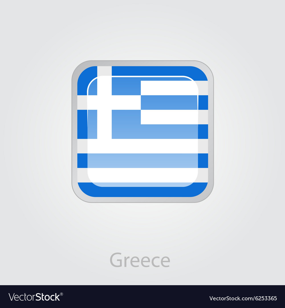 Greece flag button Royalty Free Vector Image - VectorStock