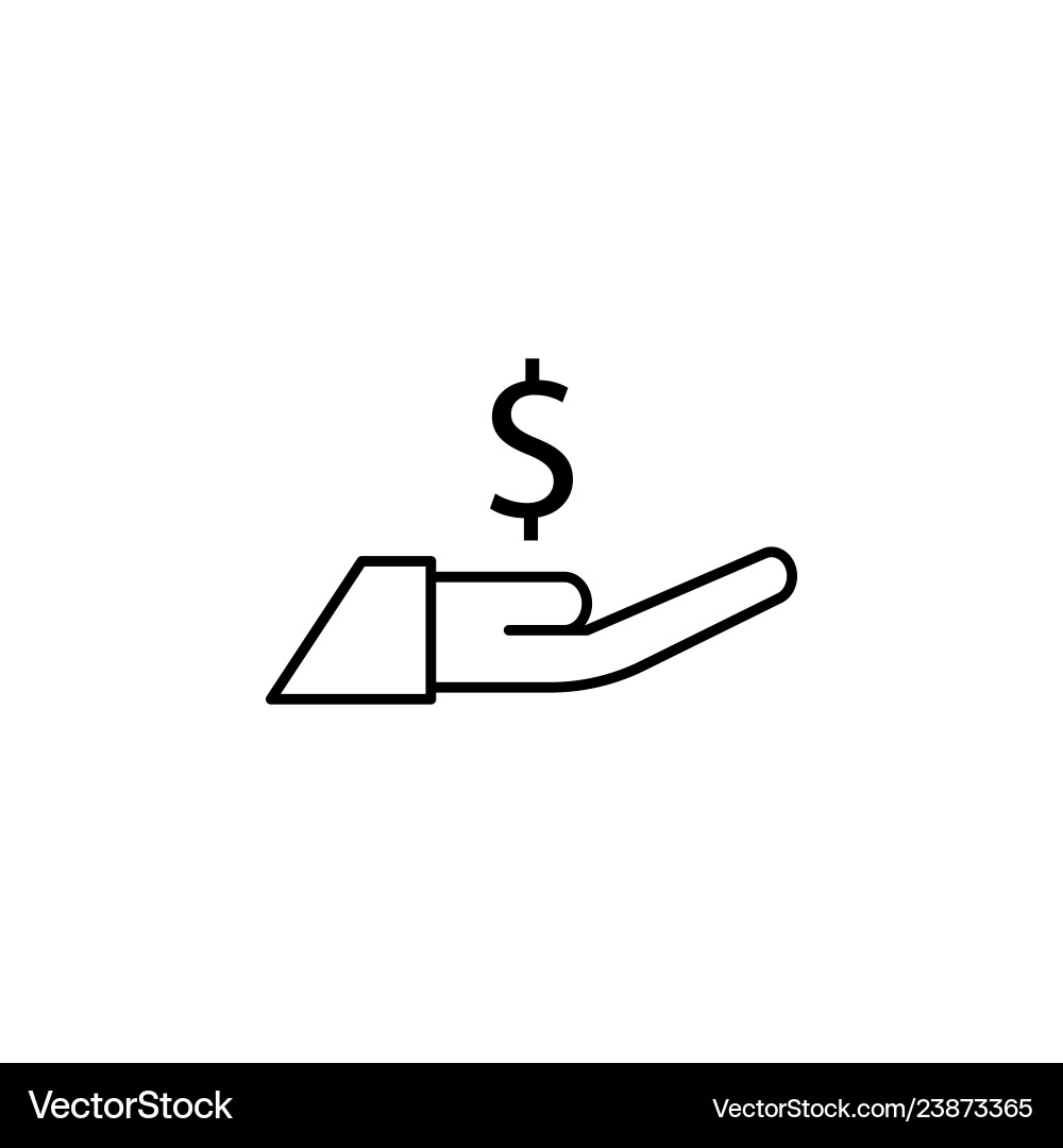 Hand dollar icon element finance signs and Vector Image