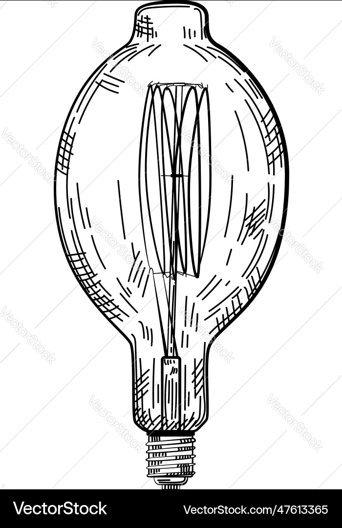 Hand drawn light bulb in vintage engraved style Vector Image