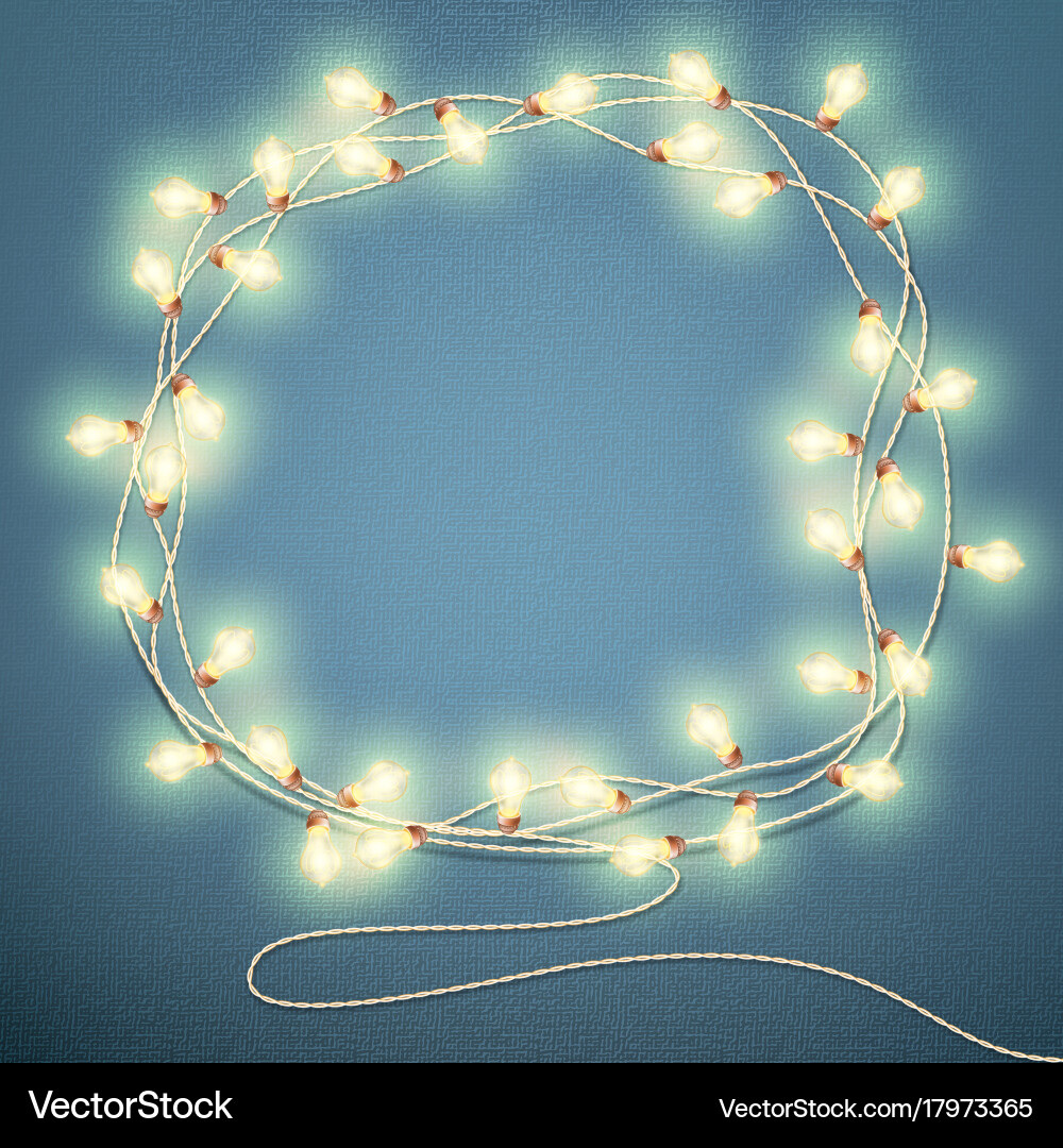 Holiday card template with garland effect eps 10 Vector Image