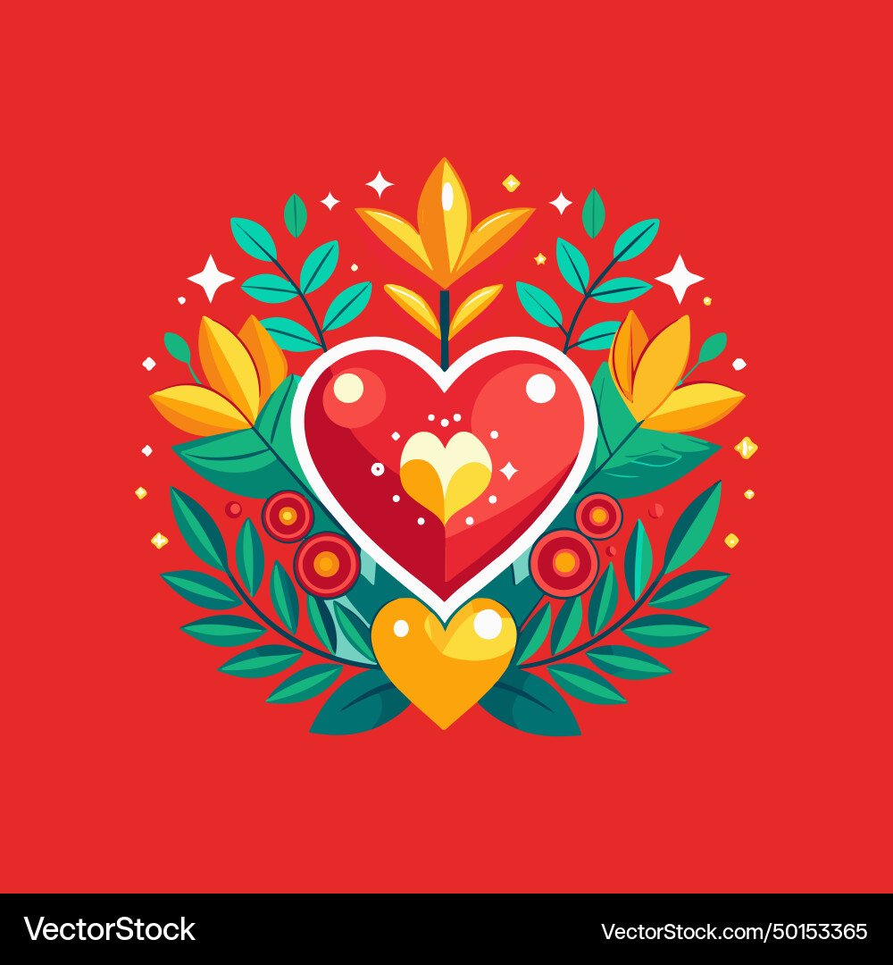 Leaf with love Royalty Free Vector Image - VectorStock