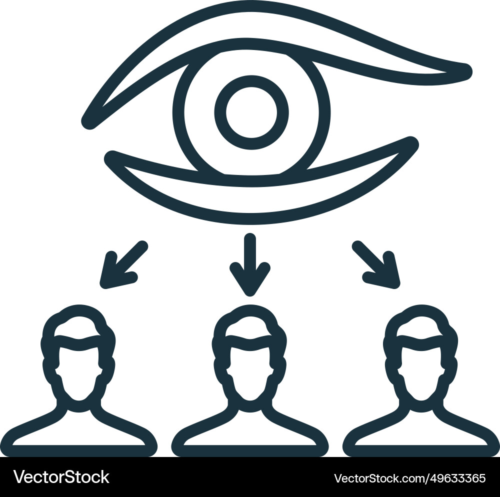 Overseeing icon monochrome simple sign from Vector Image