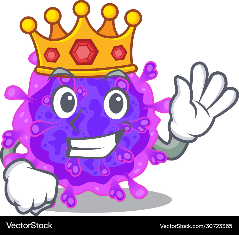 Royal king alpha coronavirus design with crown Vector Image
