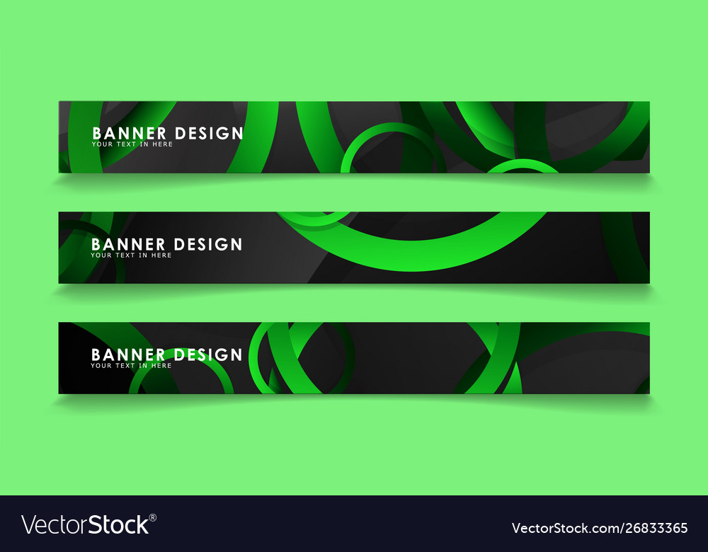 Set rectangular banners with background dark Vector Image