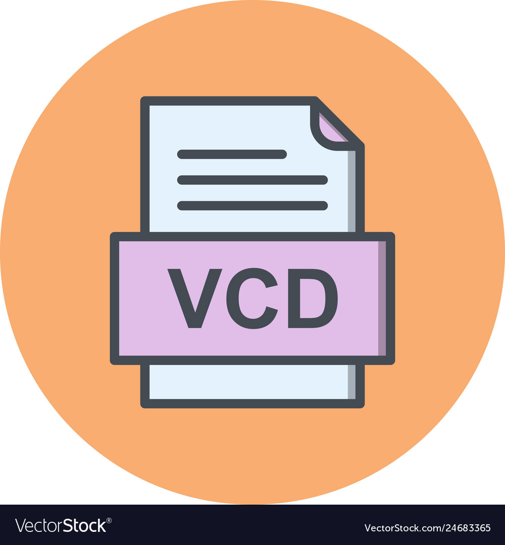 Vcd file document icon Royalty Free Vector Image