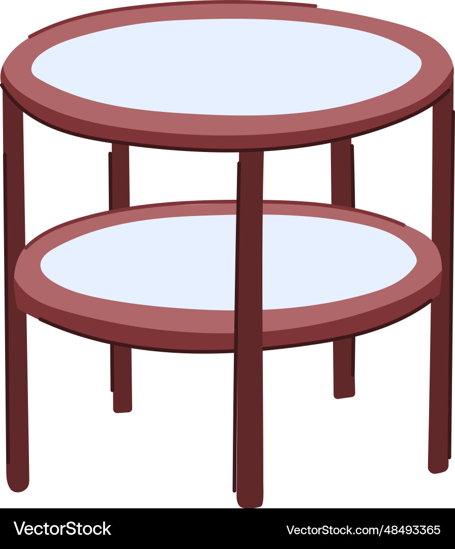 Wooden glass table cartoon Royalty Free Vector Image