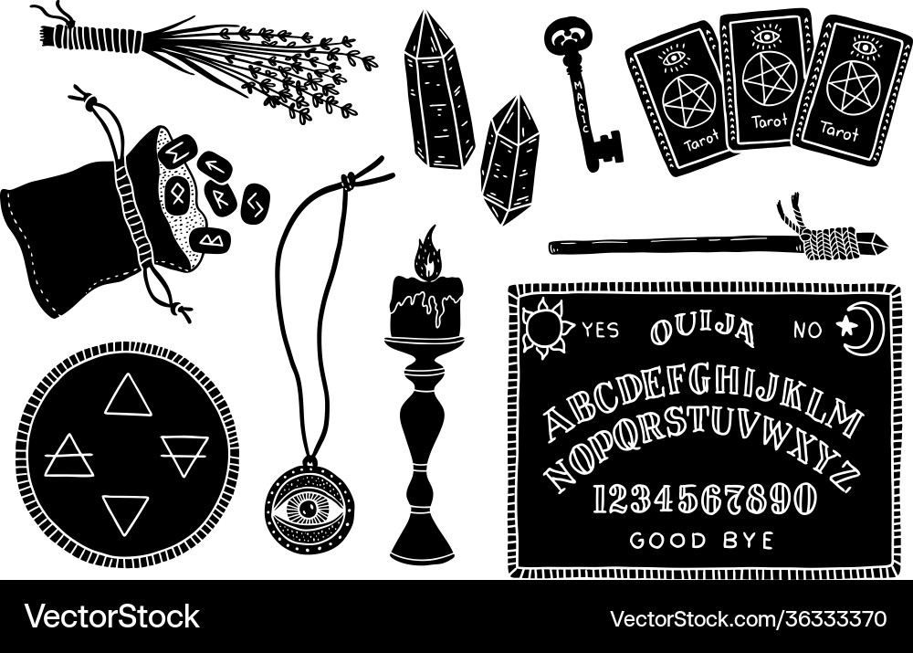 A set magical and mystical items for fortune Vector Image