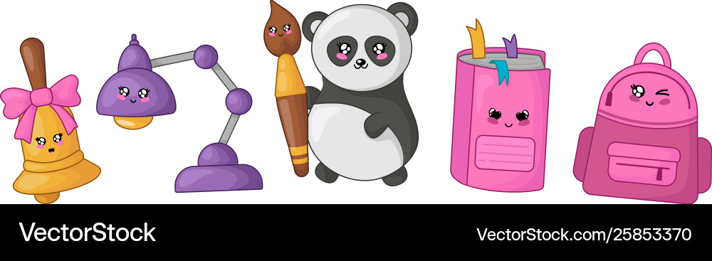 Back to school kawaii Royalty Free Vector Image