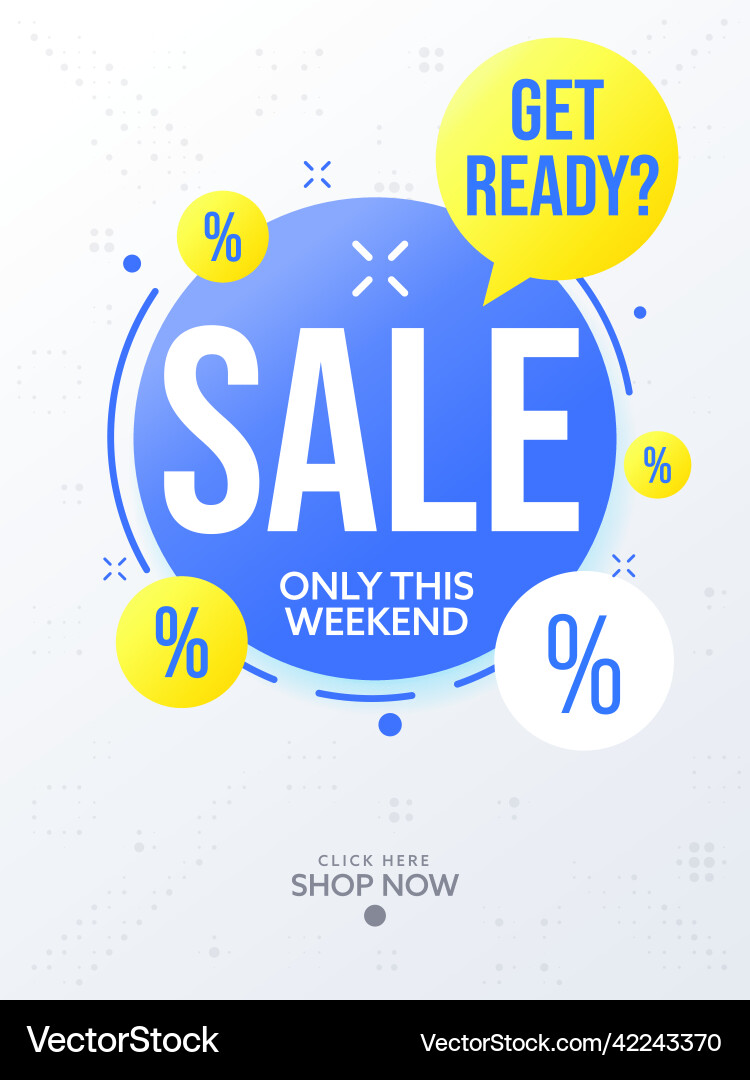 Banner promoting sale on weekend Royalty Free Vector Image