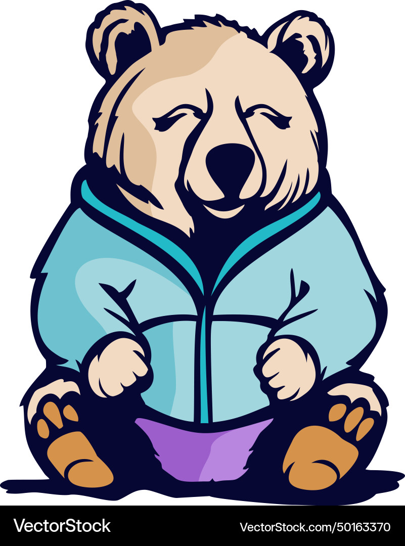 Bear wearing jacket Royalty Free Vector Image - VectorStock