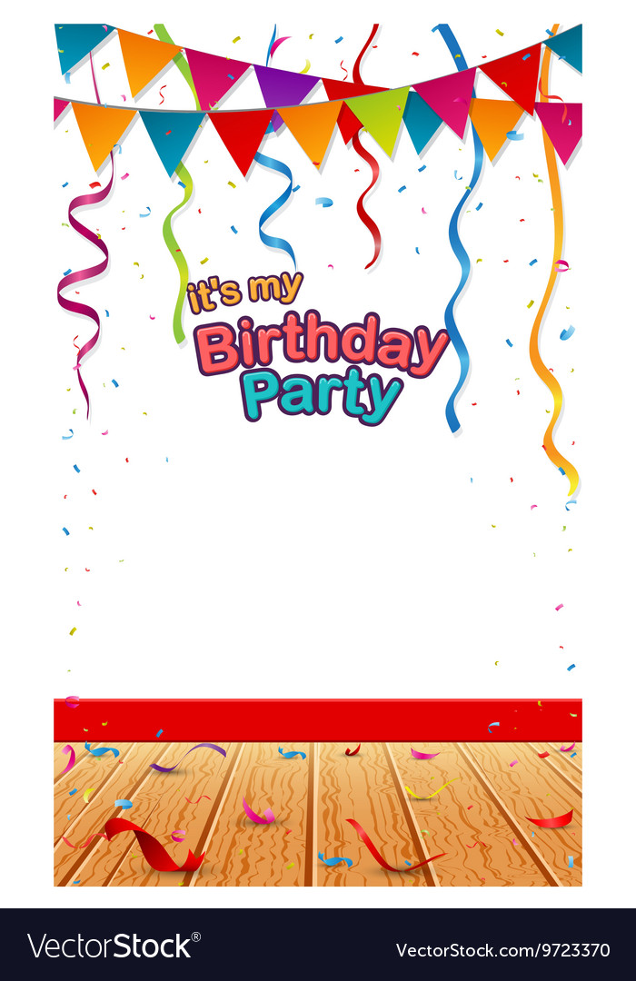 Birthday with colorful confetti Royalty Free Vector Image