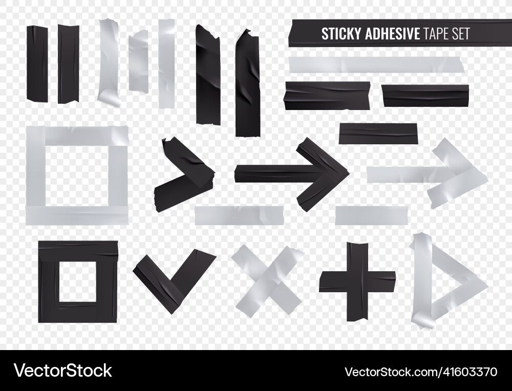 Black silver sticky adhesive tape realistic icon Vector Image