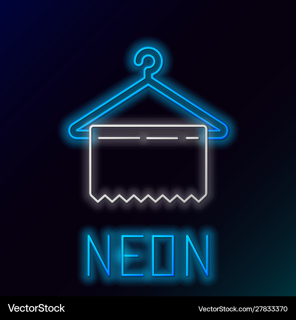 Blue glowing neon line hanger wardrobe icon Vector Image