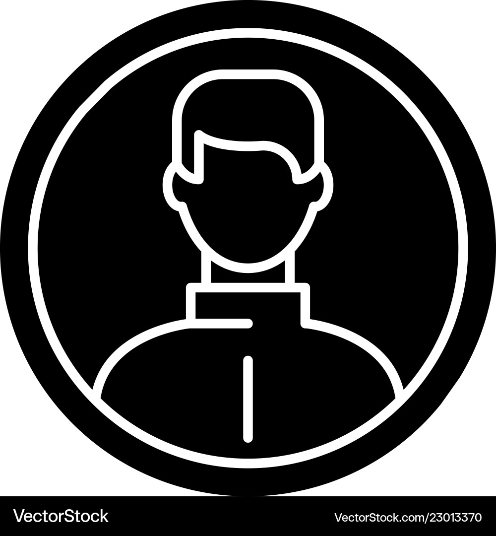 Business user black icon sign on isolated Vector Image