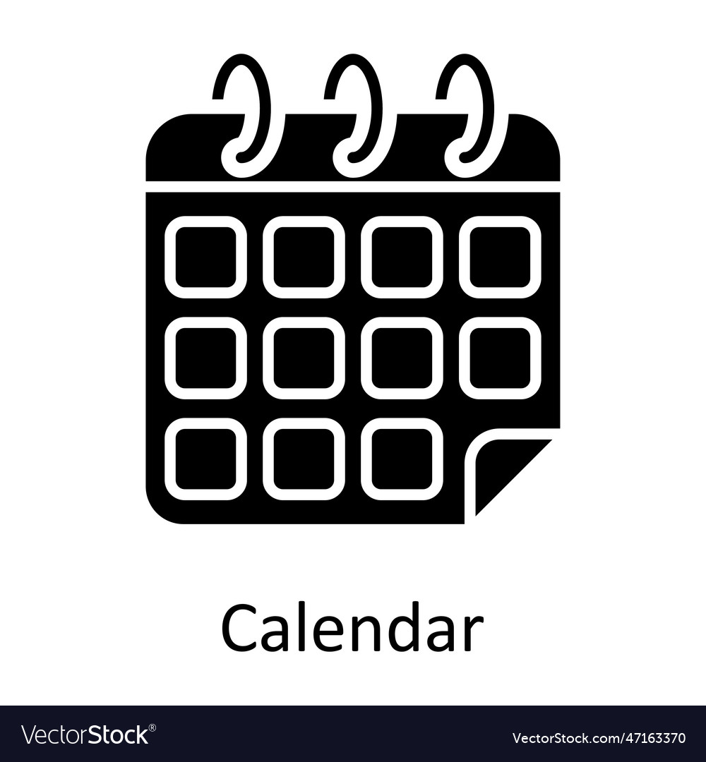 Calendar solid icon design Royalty Free Vector Image