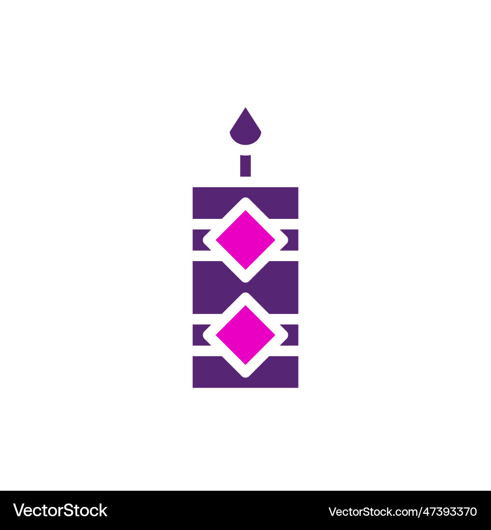 Candle icon solid purple pink colour chinese new Vector Image