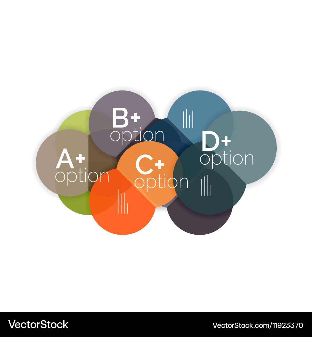 Circle business option diagrams Royalty Free Vector Image