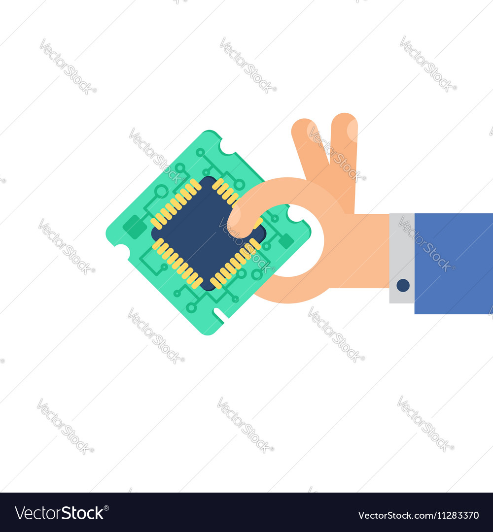 Computer processor chip Royalty Free Vector Image