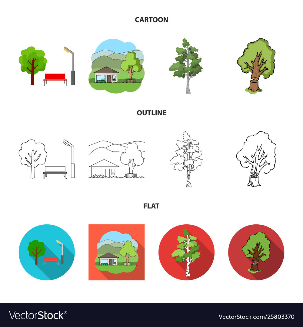 Design tree and forest icon set Royalty Free Vector Image