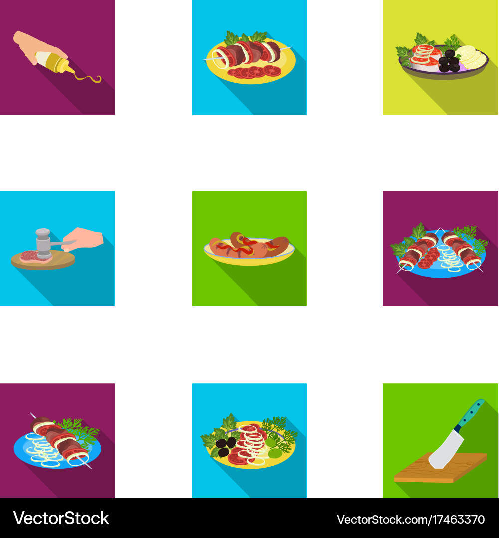 Fried chicken cooking chop slicing vegetables Vector Image