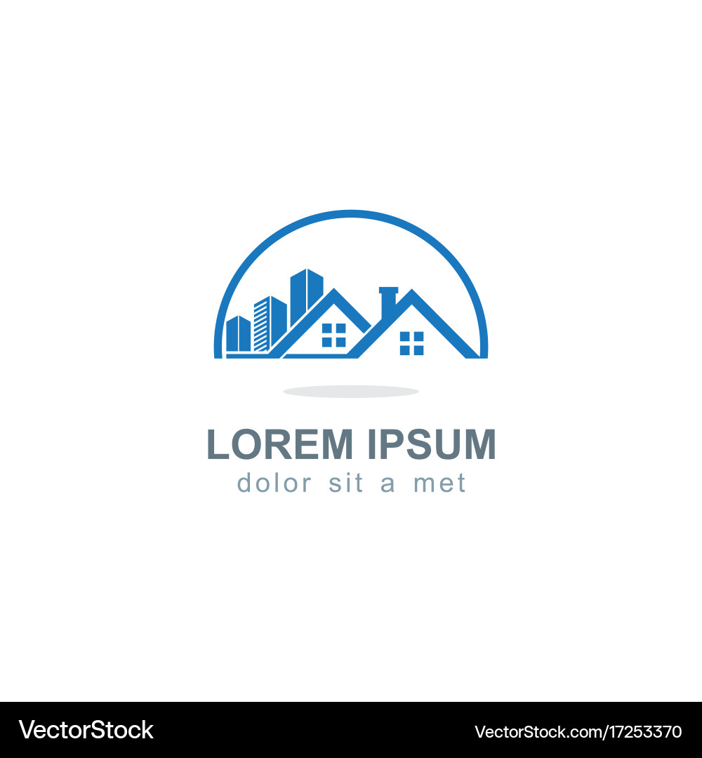 Realty house company logo Royalty Free Vector Image