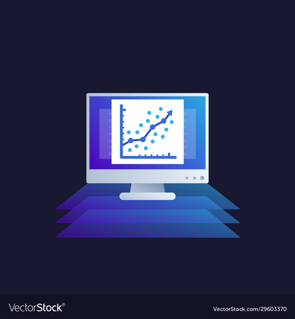 Regression analysis icon Royalty Free Vector Image