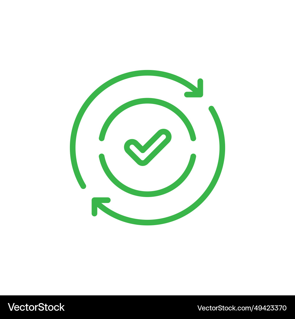 Round convenient green line art icon Royalty Free Vector