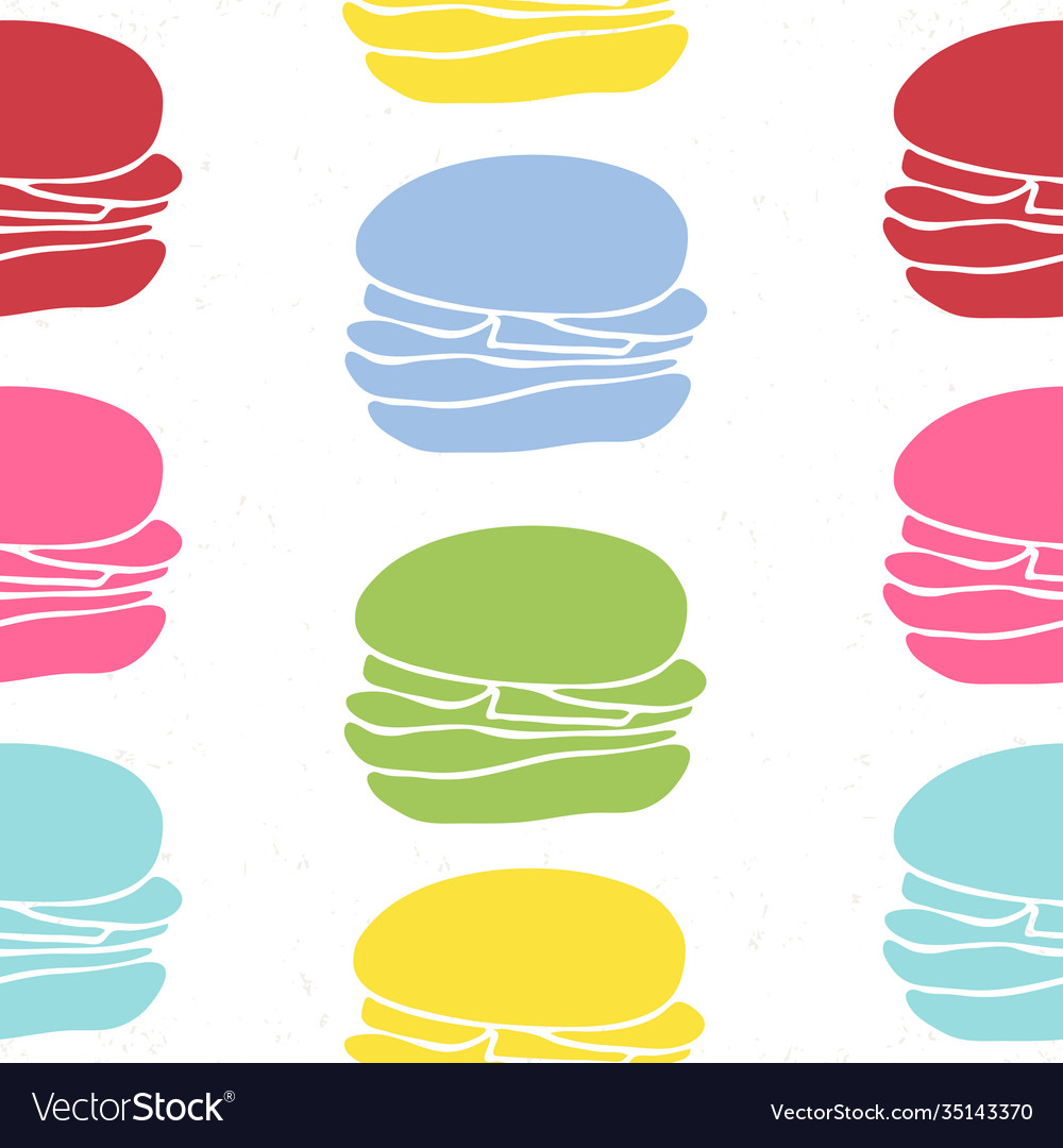 Seamless pattern fast food burgers Royalty Free Vector Image
