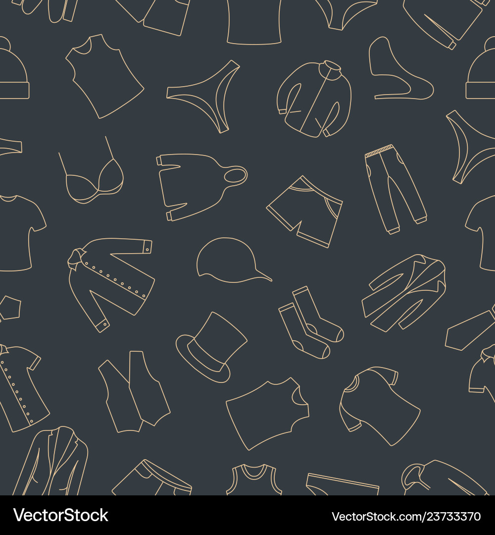 Seamless pattern from a set of clothes icons Vector Image
