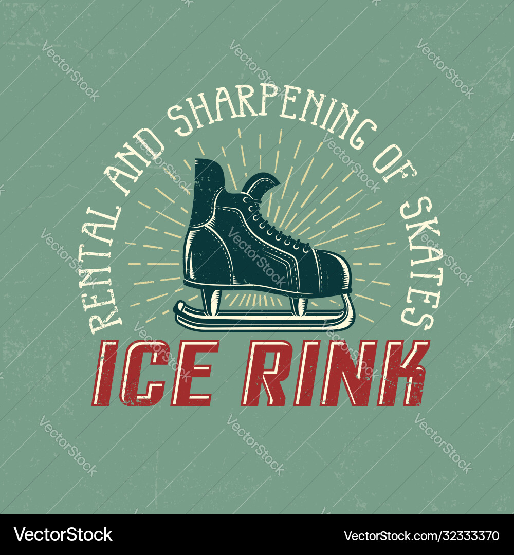 Vintage logo for ice rink Royalty Free Vector Image