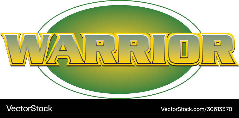 Warrior lettering in modern logo design Royalty Free Vector