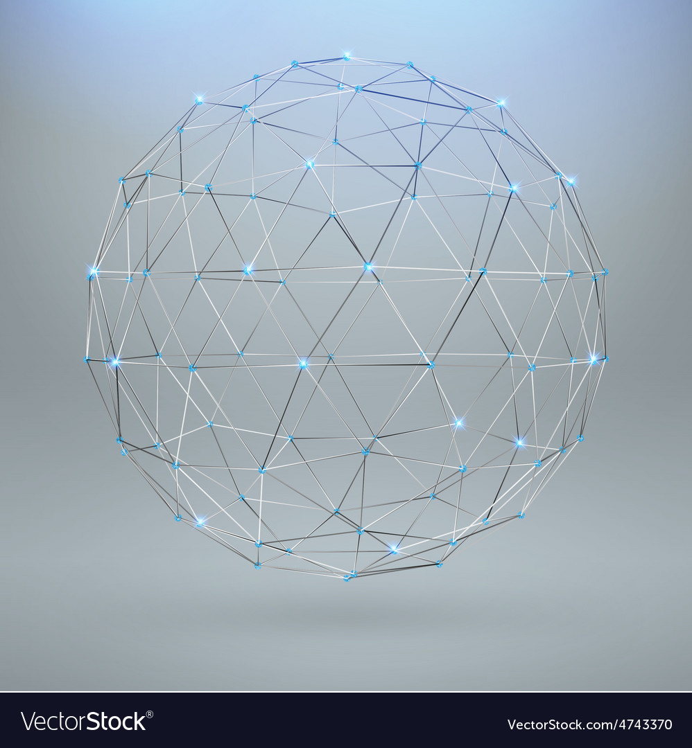 Wireframe polygonal element 3d sphere Royalty Free Vector