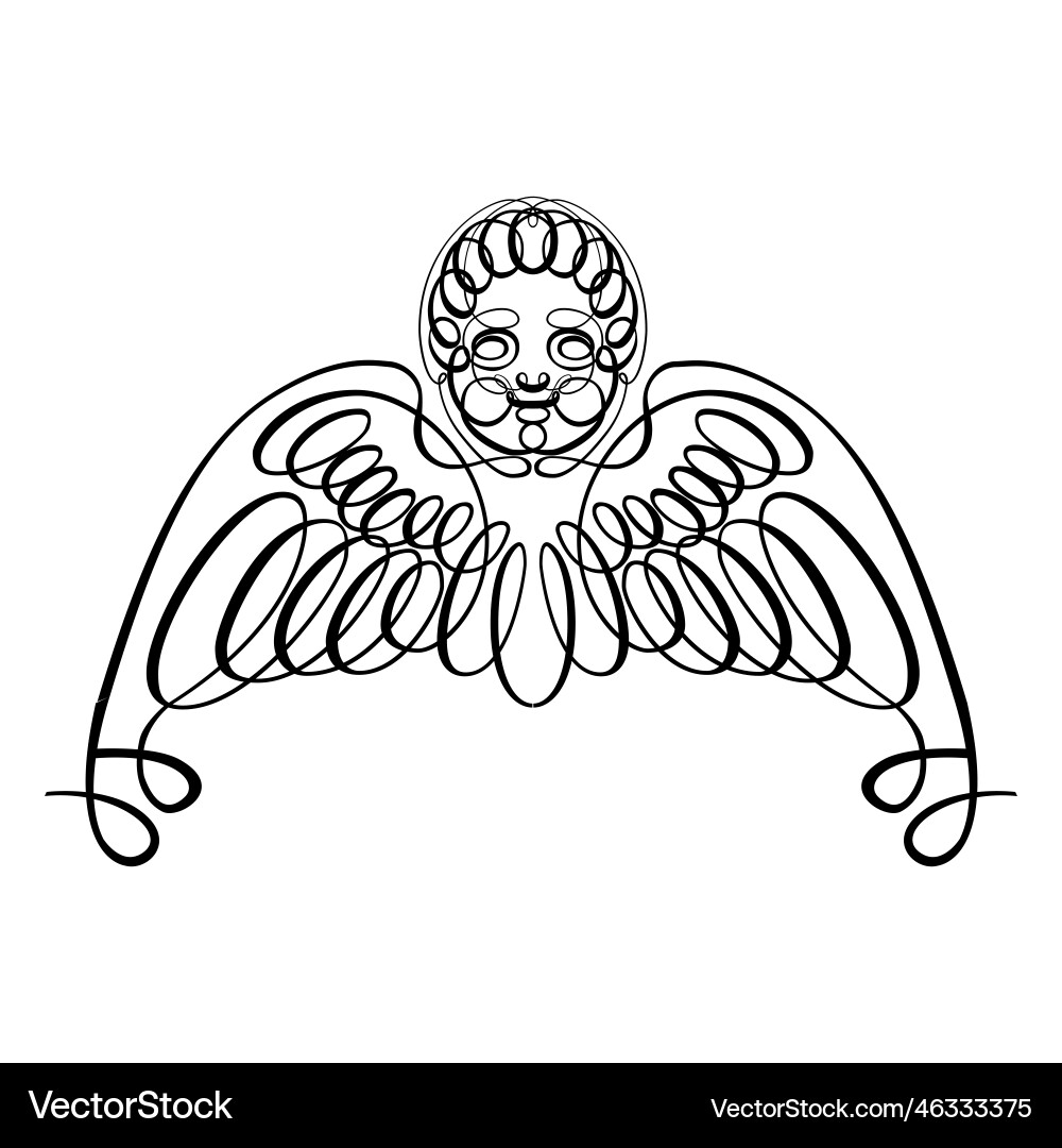 Angel swirl ornament Royalty Free Vector Image