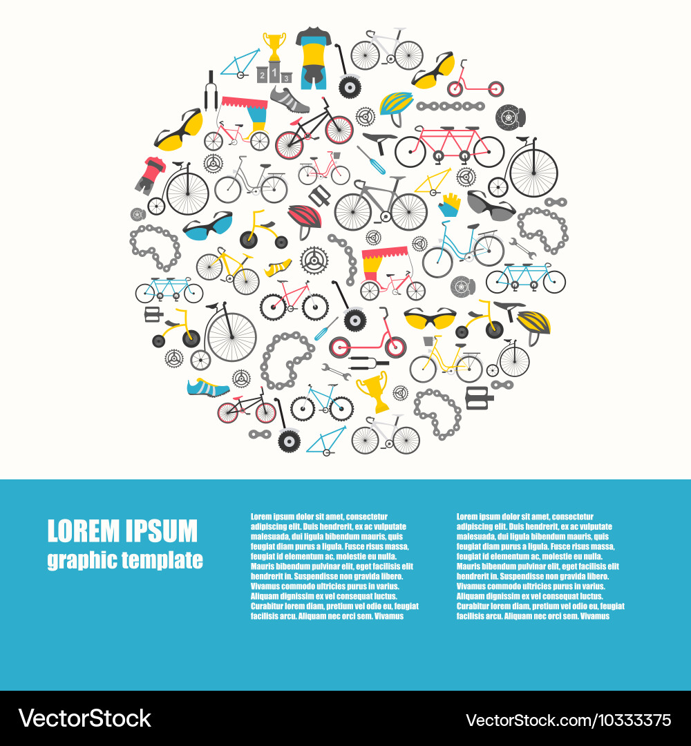 Bicycle graphic design Bike types flat des Vector Image