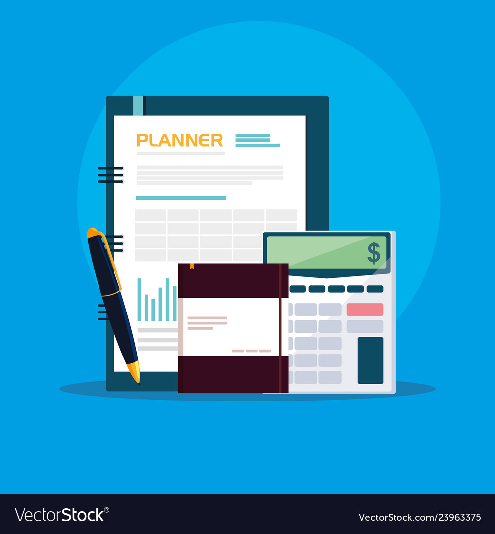Documents and office set items Royalty Free Vector Image
