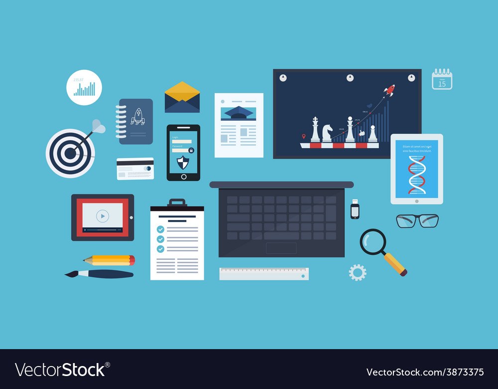 Flat design concept icons set Royalty Free Vector Image