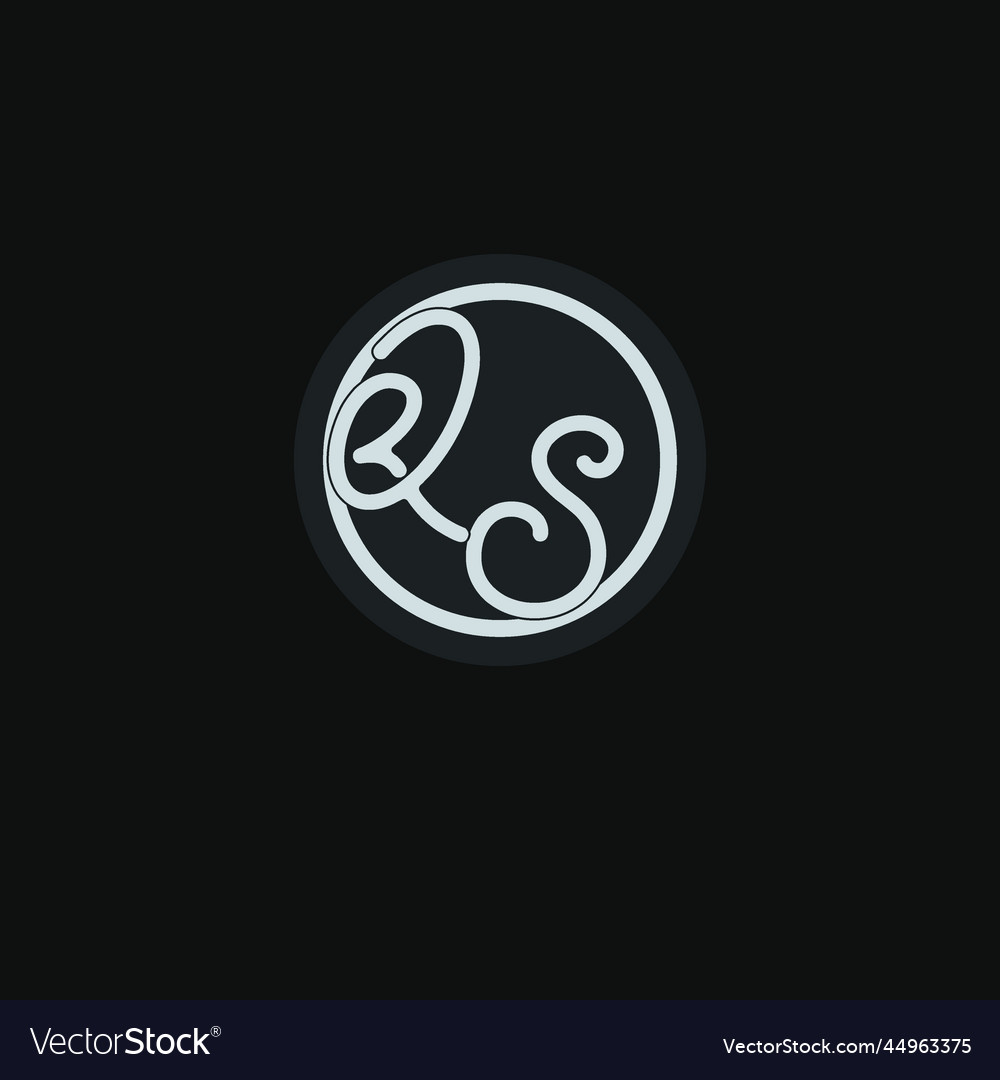 Initials qs logo monogram with simple circle line Vector Image