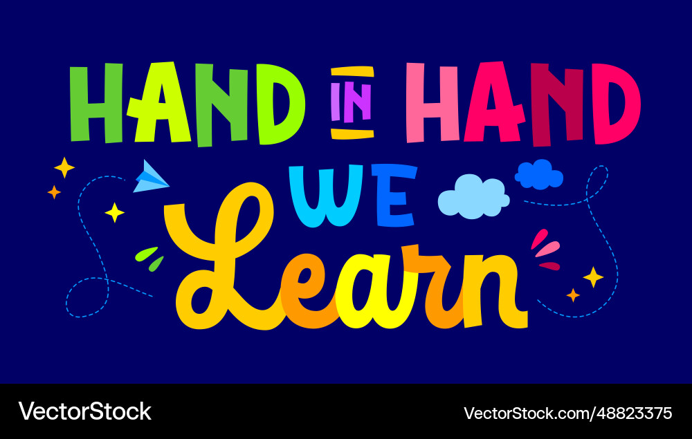 Isolated typography in vibrant colors hand Vector Image