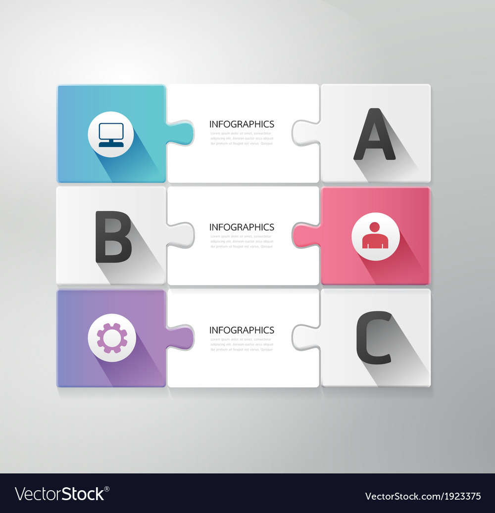 Modern design jigsaw style infographic template Vector Image