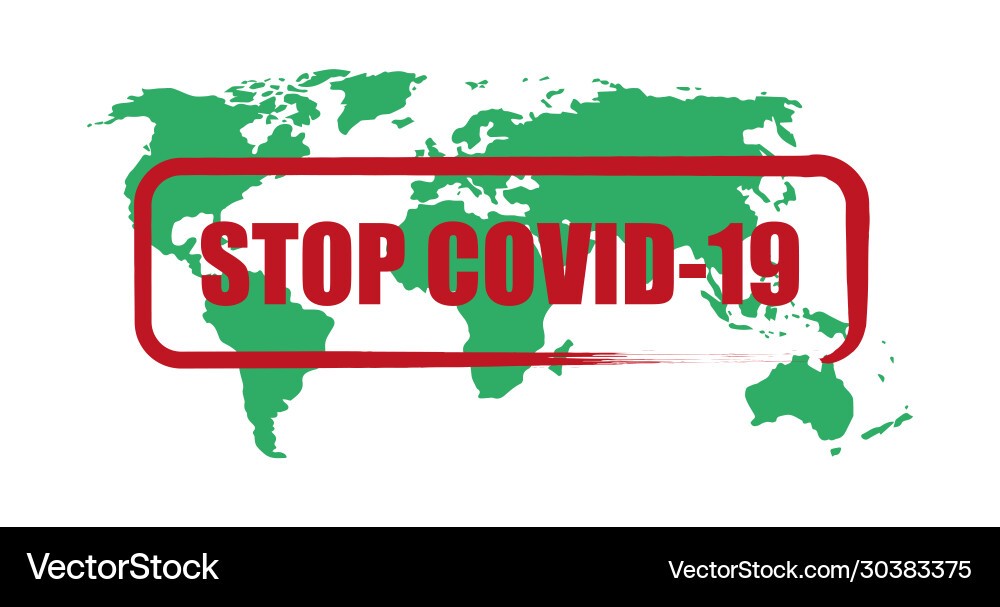 Stop coronavirus banner prohibition sign Vector Image