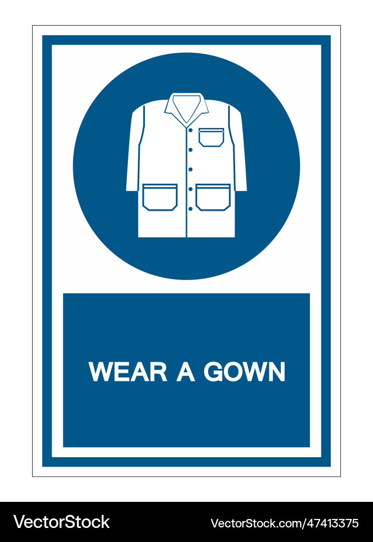 Symbol wear a gown isolate on white background Vector Image