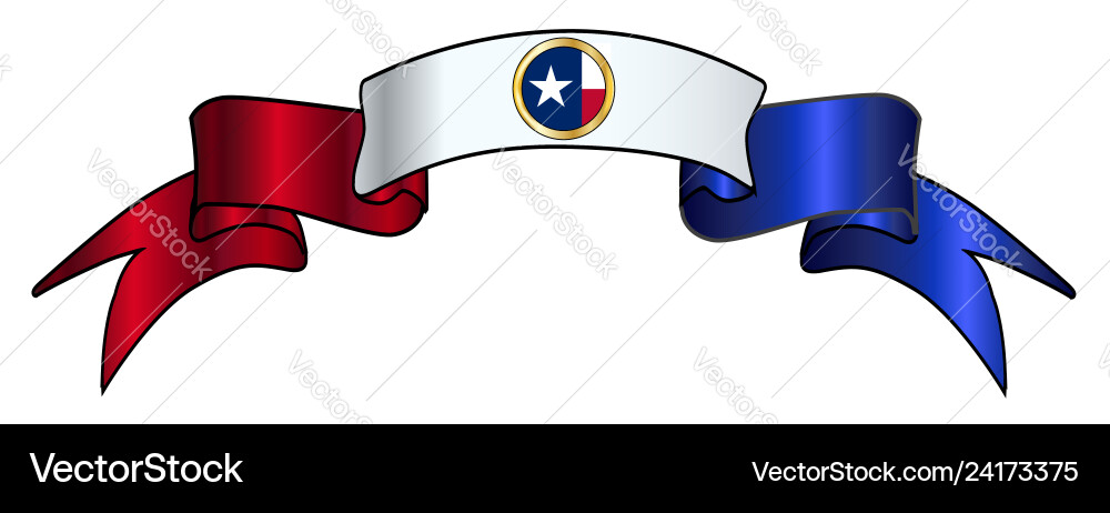 Texan flag icon satin ribbon Royalty Free Vector Image