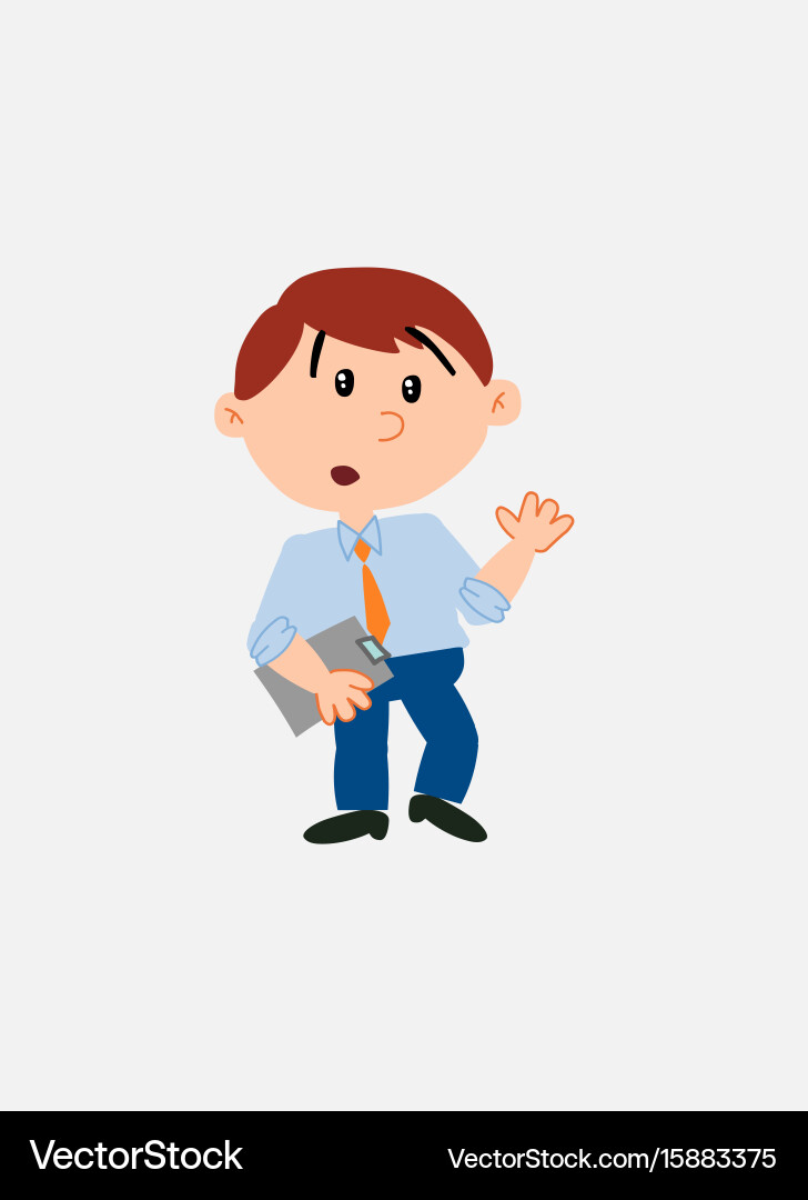 White businessman surprised by something Vector Image